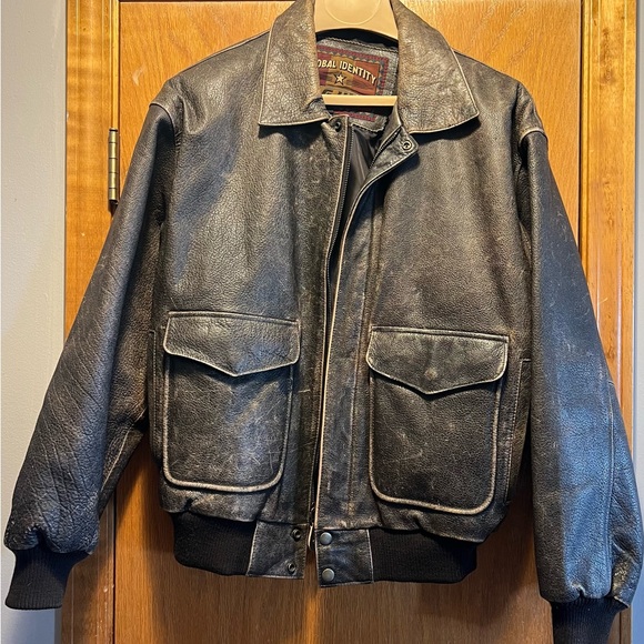 Global Identity | Jackets & Coats | Vintage Leather Bomber Jacket ...